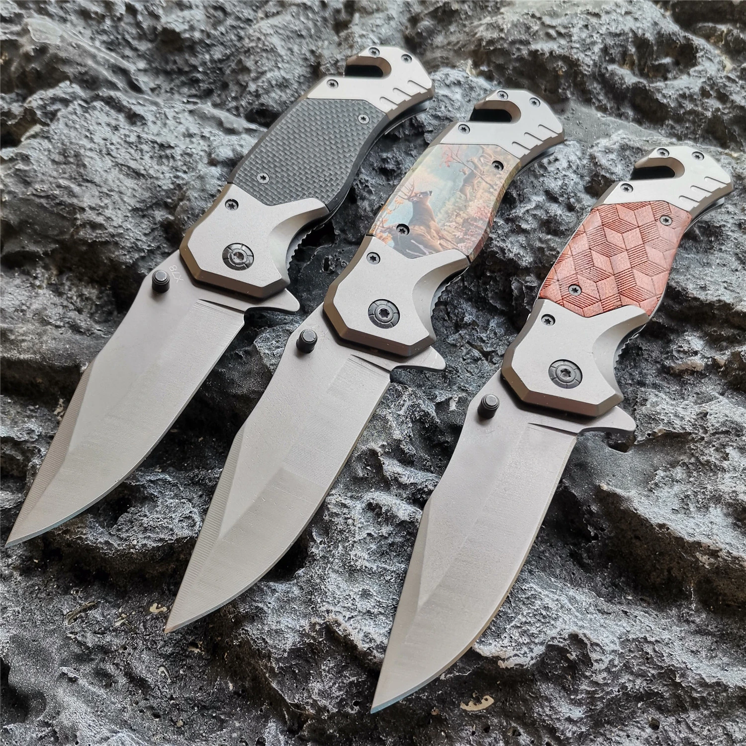 High Hardness Sharp Folding Knife 9Cr18Mov Blade G10 Handle Pocket ...