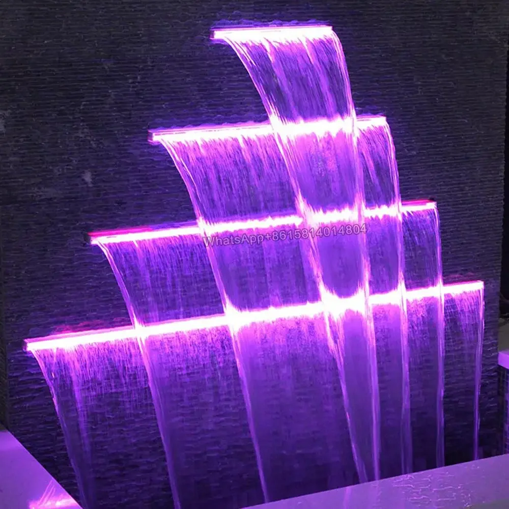 Waterfalls-fountain-sheer-descent-with-led-for-swimming-pool-outdoor ...