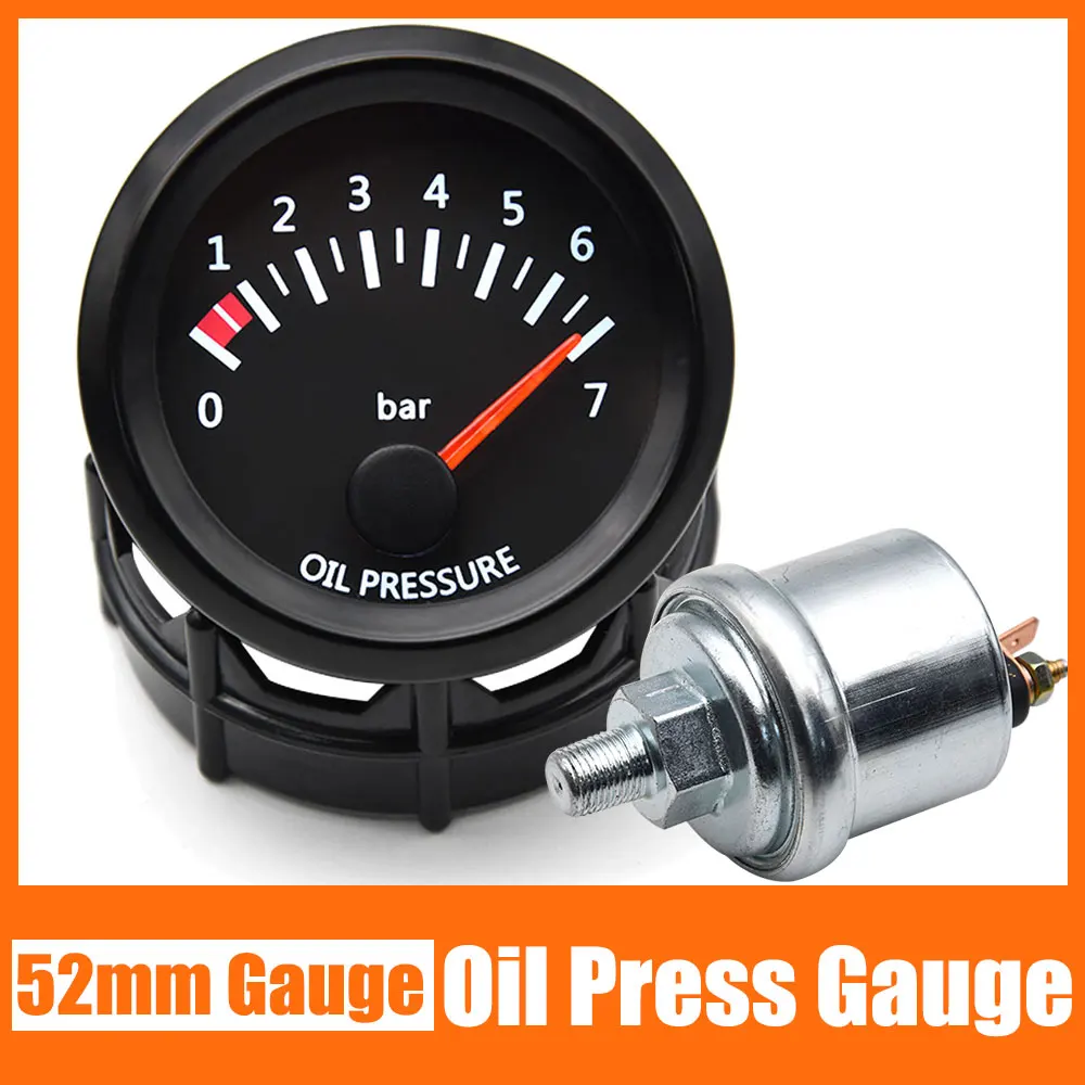 52mm-Oil-Pressure-Gauge-Universal-12V-0-7Bar-Auto-Car-Oil-Press-Gauge ...