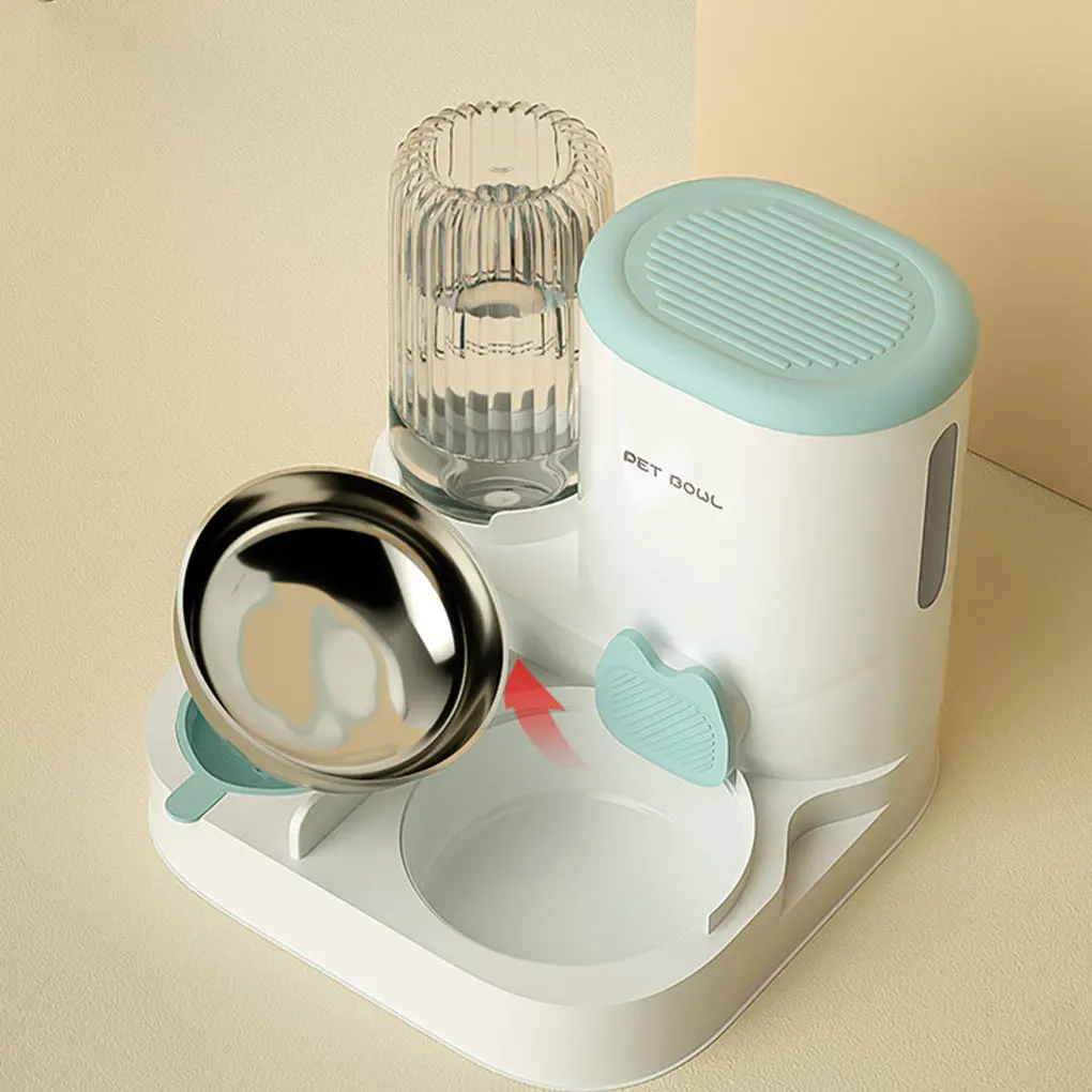 Automatic-Cat-Feeder-Large-Capacity-Cat-Food-Bowl-With-Water-Fountain ...