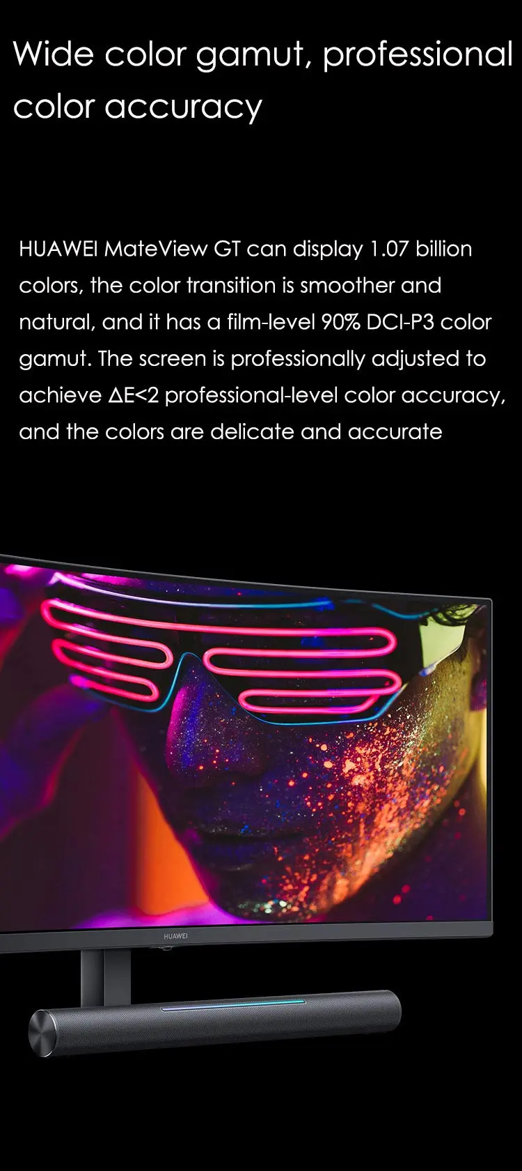 HUAWEI MateView GT Curved Monitor 34 Inch WQHD 3K 21:9 3440×1440 165Hz ...