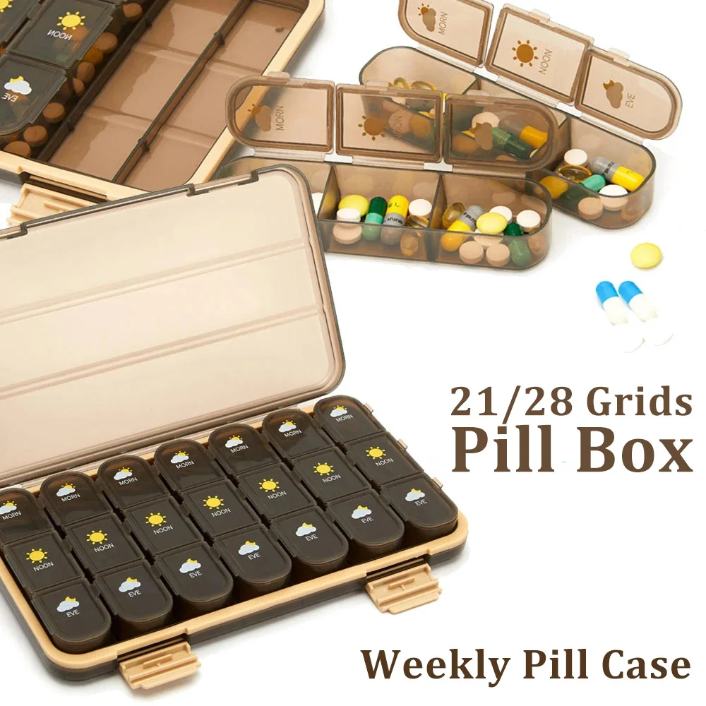 Portable-21-28-Grids-Weekly-Pill-Box-Medicine-Dispenser-Tablet ...