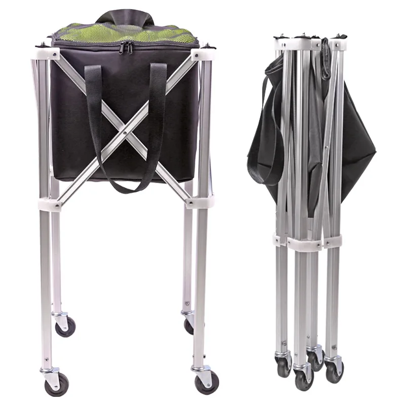 Portable-Foldable-Tennis-Ball-Cart-150pc-Tennis-Ball-Hopper-with-Wheels ...