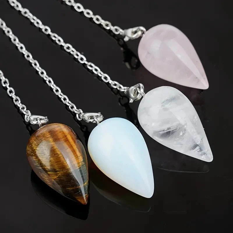 Natural-Stone-Pendulum-for-Dowsing-Spiritual-Divination-Wicca-Water ...