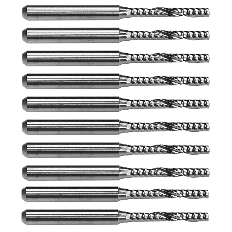 10 PCS 2Mm X 15Mm Carbide Single Flute End Mill Router Bit Accessories ...