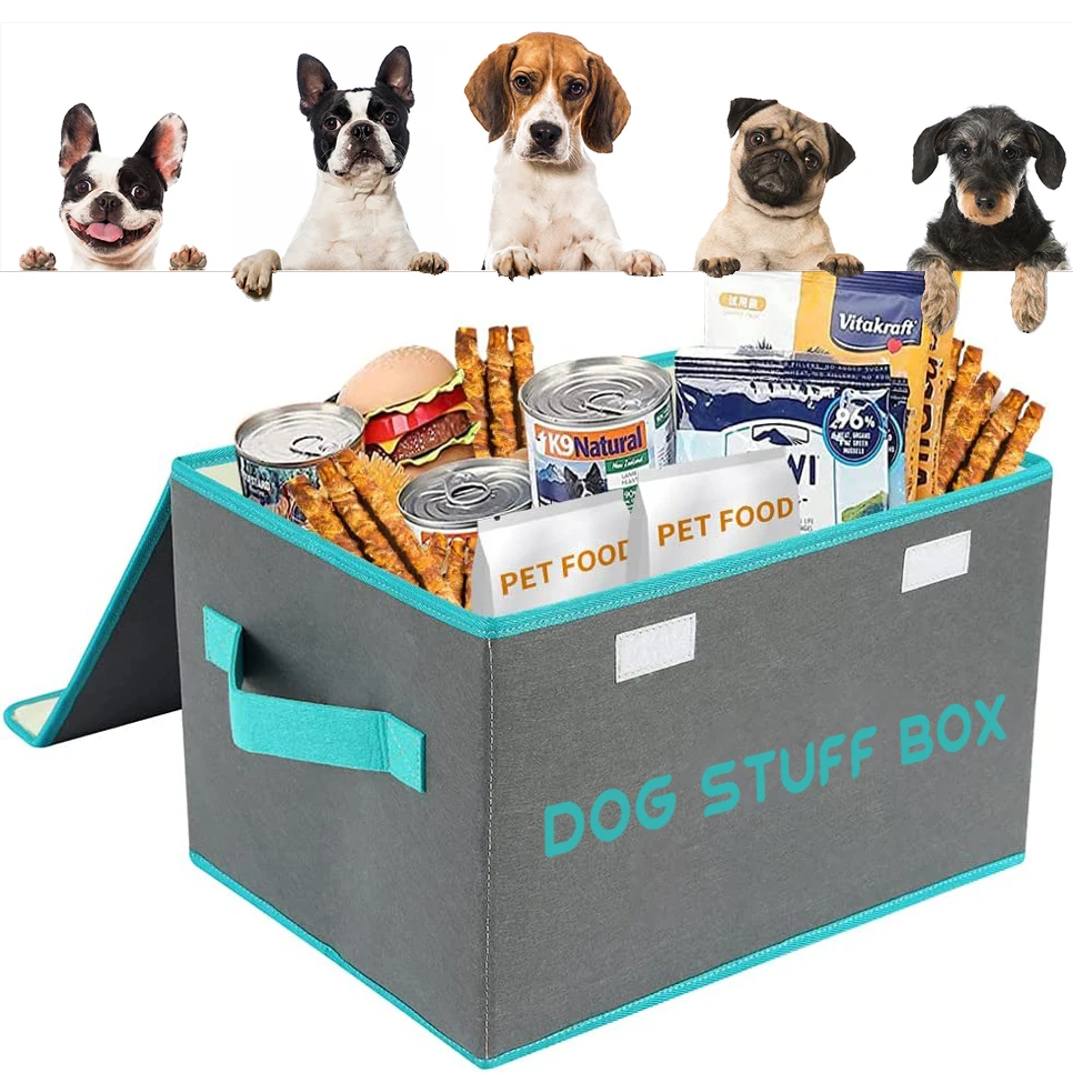 Collapsible Dog Toy Basket Pet Storage Box Dog Toy Bin Blend Dog ...