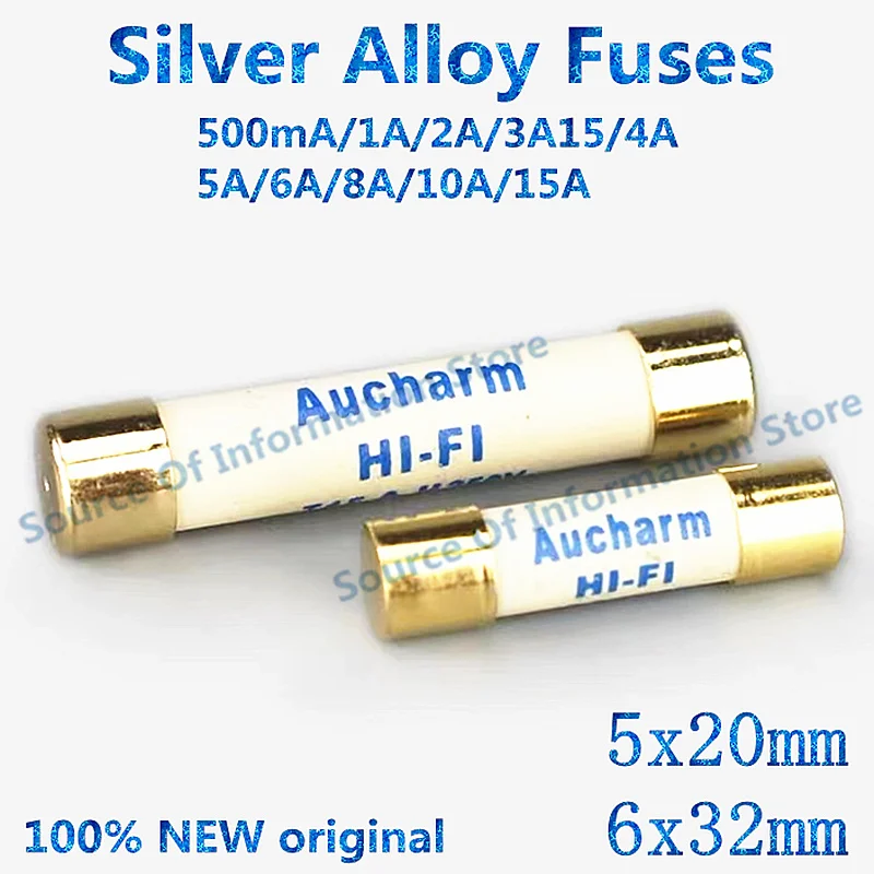 1PCS-Sonic-hifi-audiophile-silver-alloy-fuse-5X20-gold-plated-cap-6X32 ...