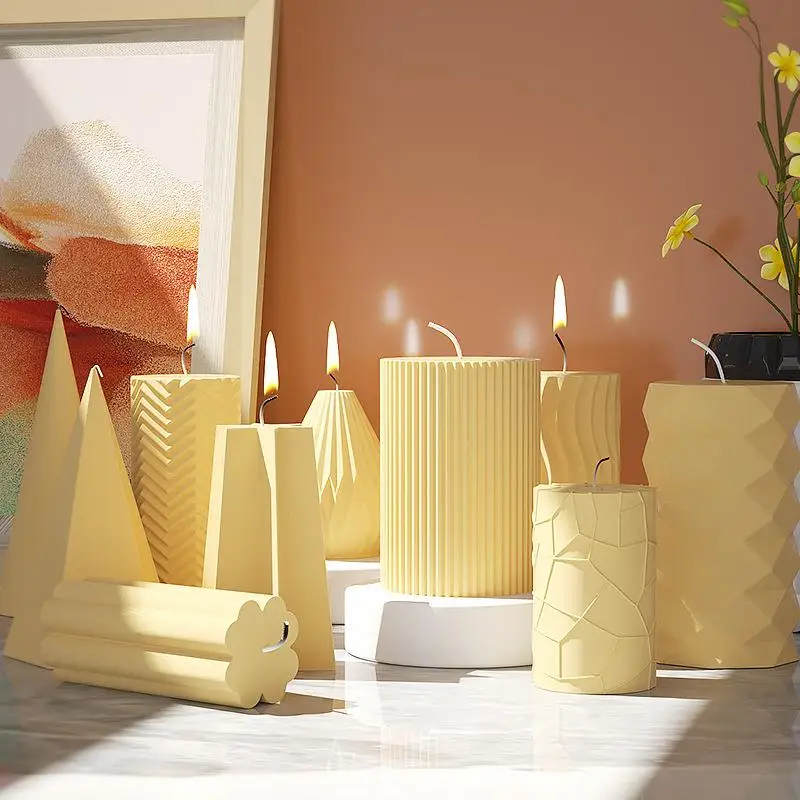 Geometric-Fringe-Column-DIY-Silicone-Candle-Mold-Wave-Origami-Cylinder ...
