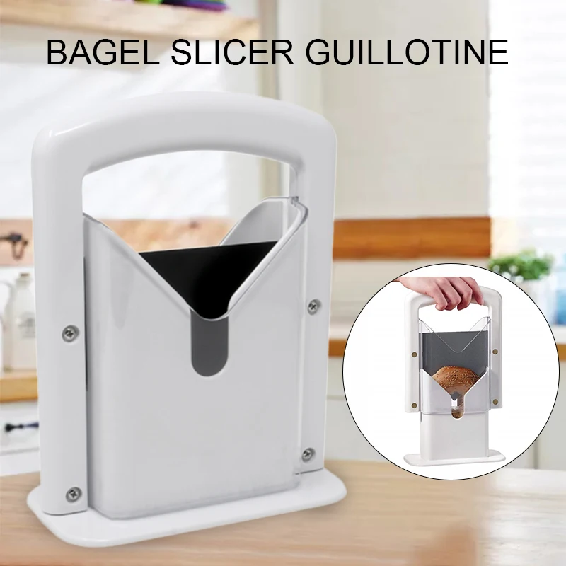 Stainless-Steel-Manual-Bagel-Bread-Slicer-w-Safety-Shield-Toast-Cutter ...