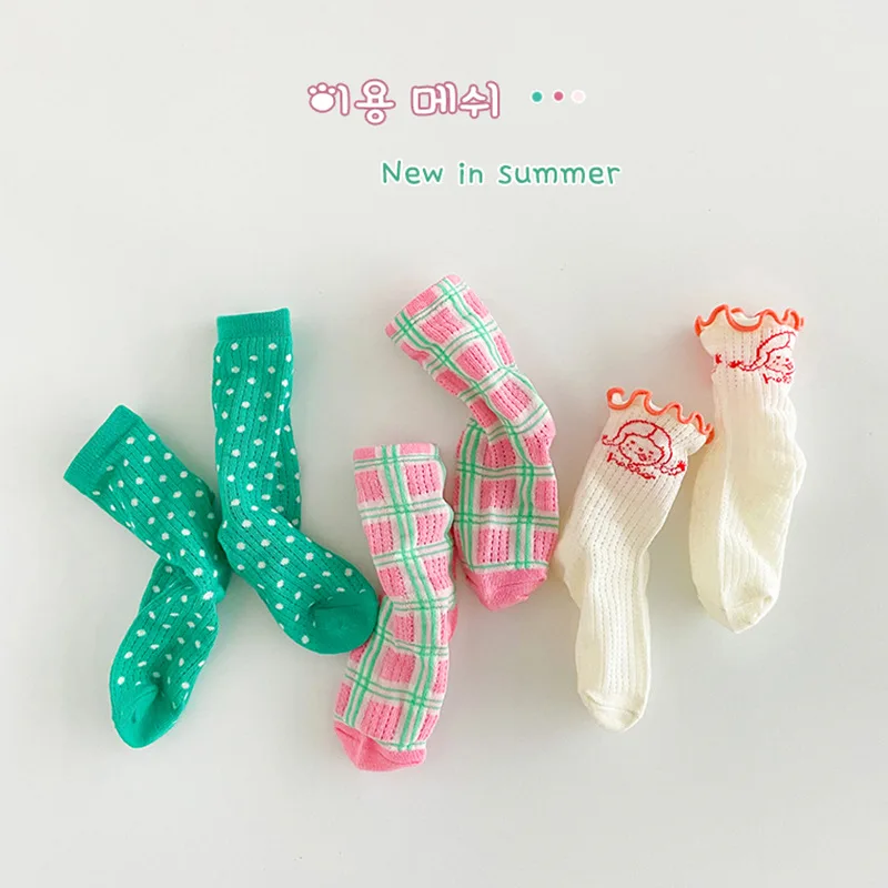 2014-Summer-Socks-Children-Mesh-Socks-Kids-Girls-Calf-Length-Polka-Dots ...