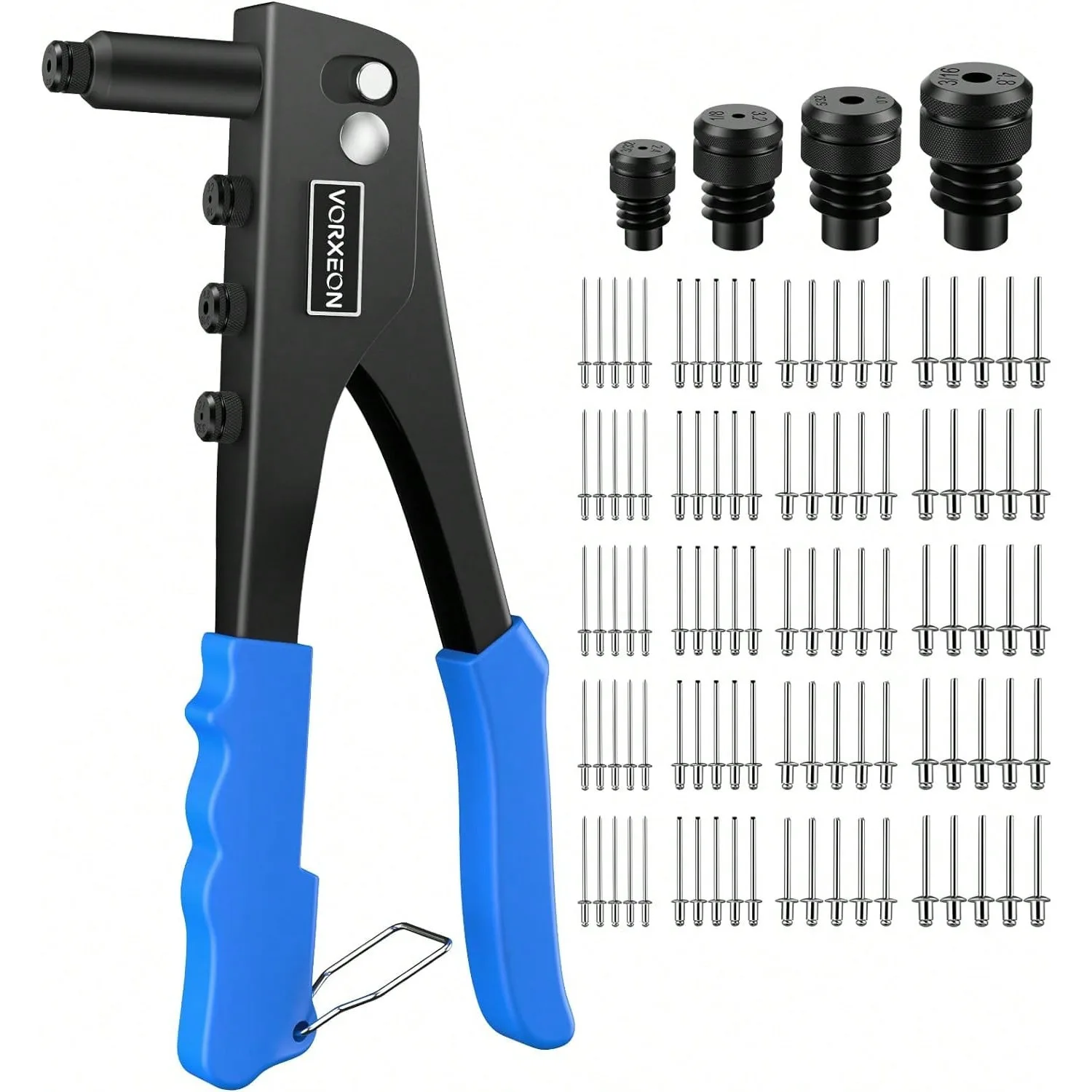 Heavy Duty Rivet Gun Hand Riveter Tool Kit Professional Pop Rivet Gun ...