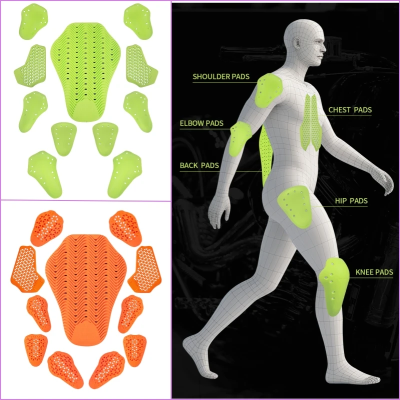 Soft CE Level 1 Motorcycle Riding Armor Pads, Universal Built-in Back ...