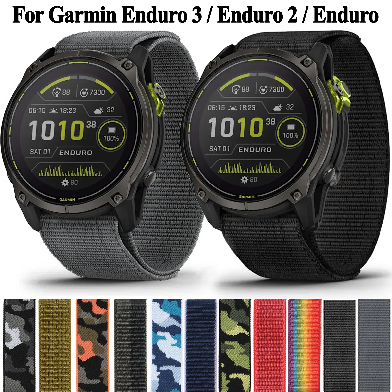 22mm-26mm-Nylon-Loop-Strap-For-Garmin-Enduro-3-Enduro-2-Enduro ...