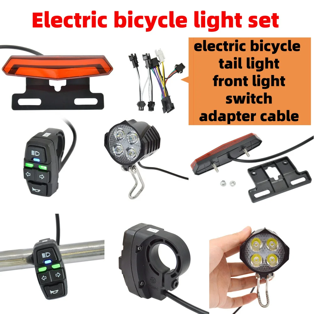 24-48V-Electric-Bike-Front-Rear-Light-Horn-Headlight-Switch-Energy ...