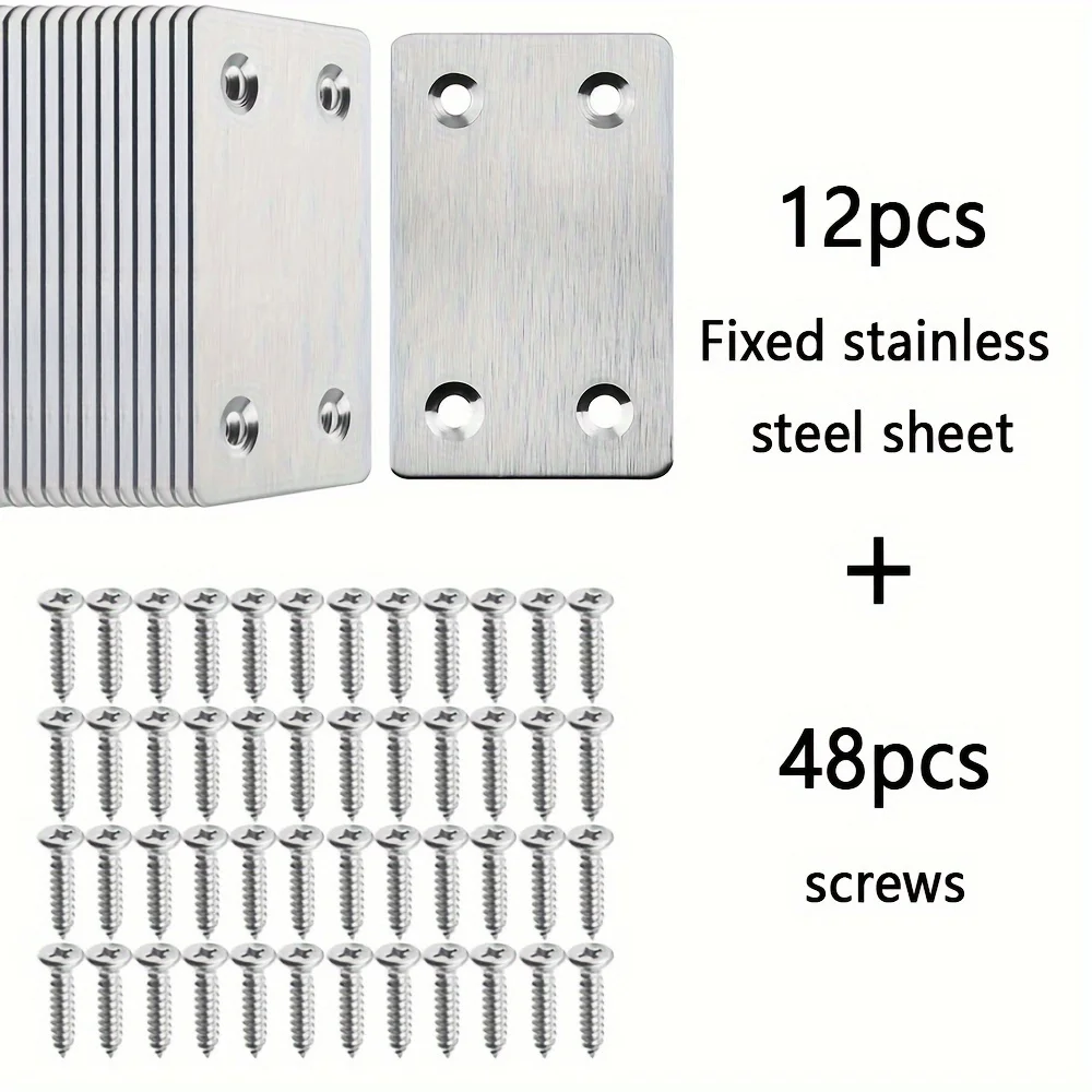 12-metal-flat-right-angle-brackets-stainless-steel-repair-plates-used ...