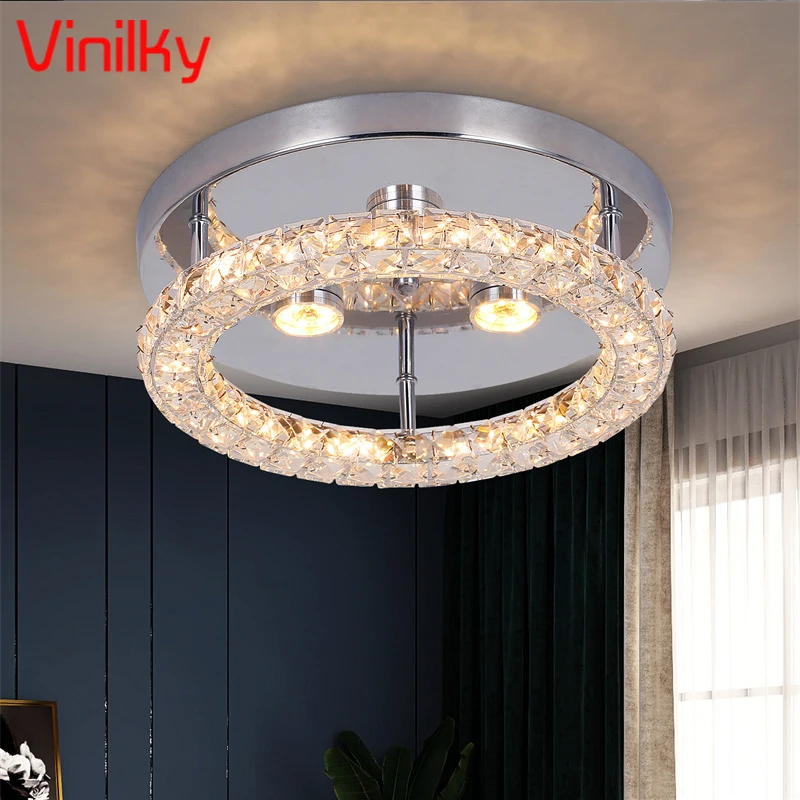 Crystal Ceiling Light Fixture Lamp Lustres | Stainless Steel Lighting ...