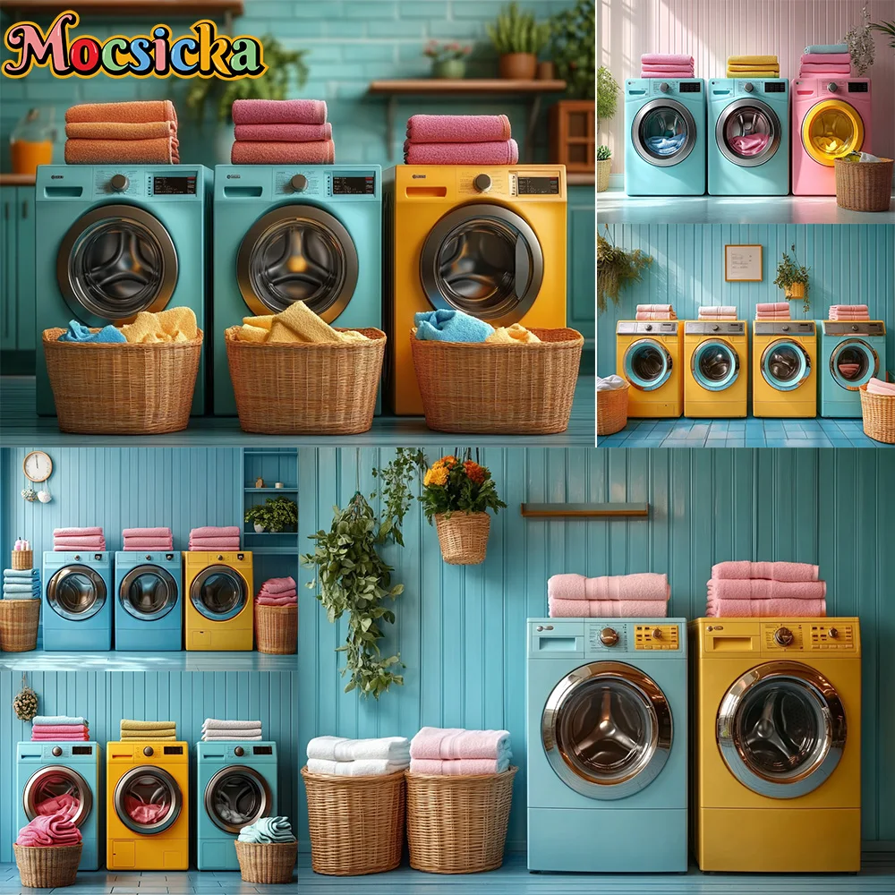 Mocsicka Photography Background Laundry Day Washing Machine Party ...