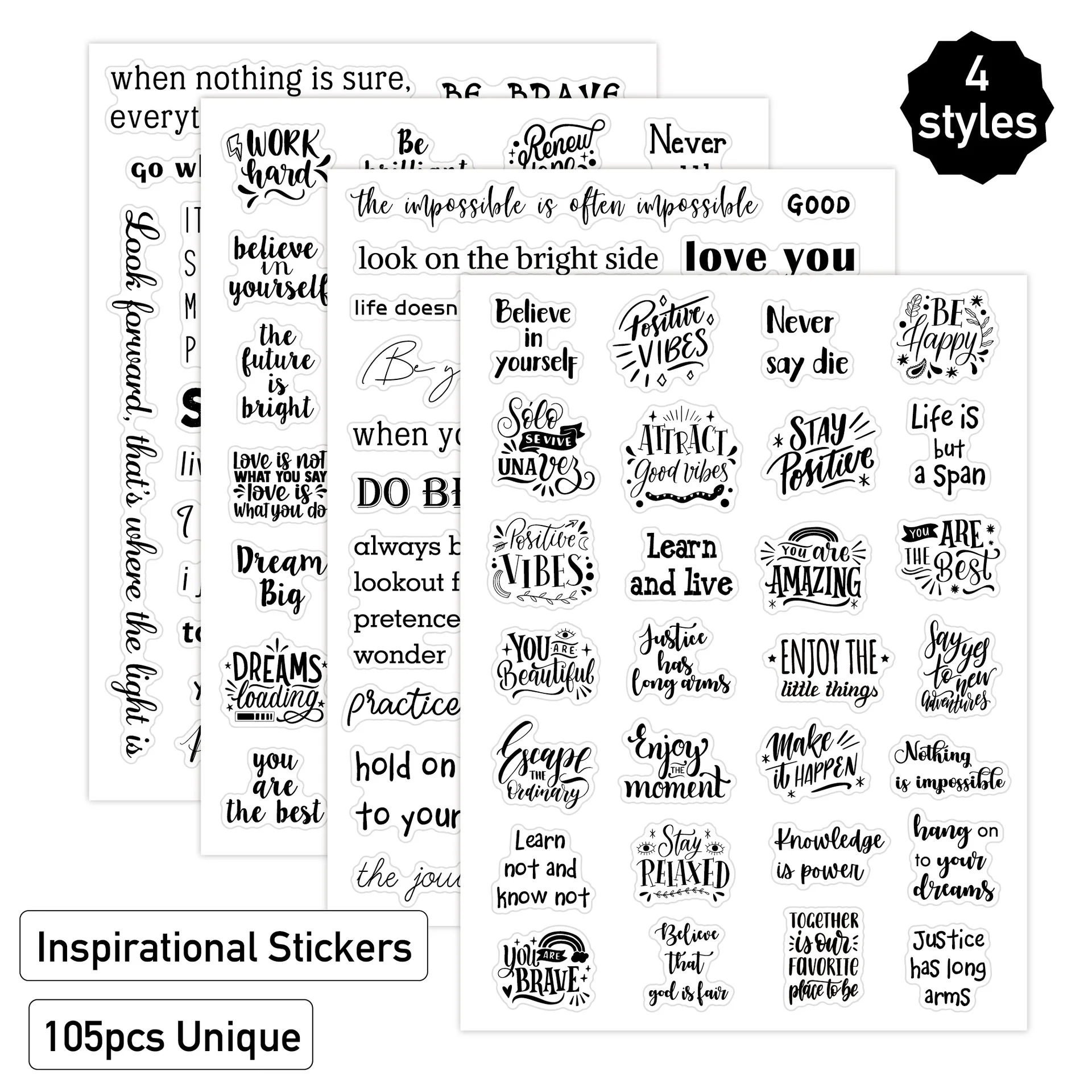 2PCS-LOT-Words-Stickers-Scrapbooking-Stickers-English-Encourage ...