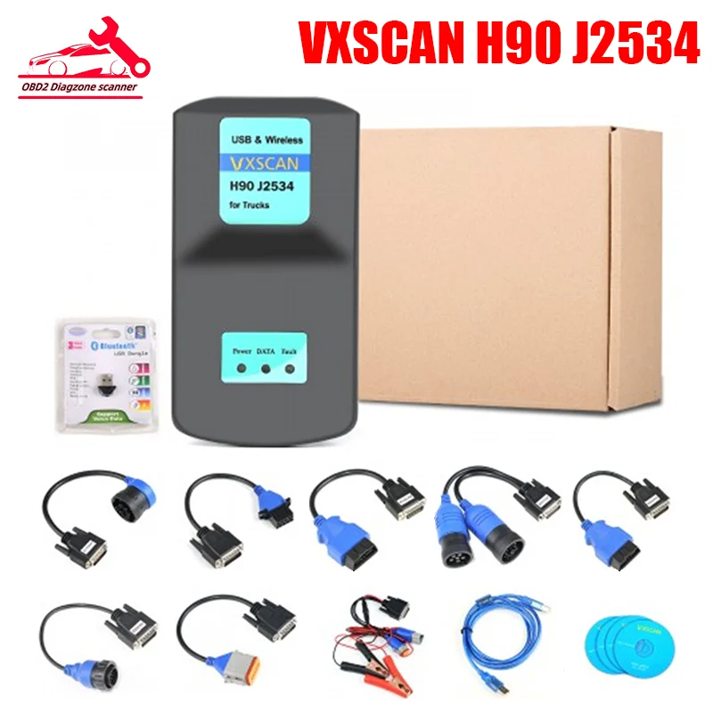 VXSCAN H90 J2534 Diesel Truck Diagnose Interface And Software ABS Instrument With All Installers ...