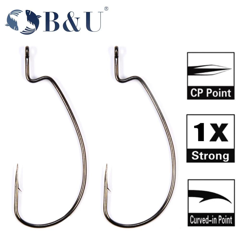 B-U-12pcs-Thin-Wire-Offset-with-big-rings-Carbon-Steel-Crank-Hooks ...