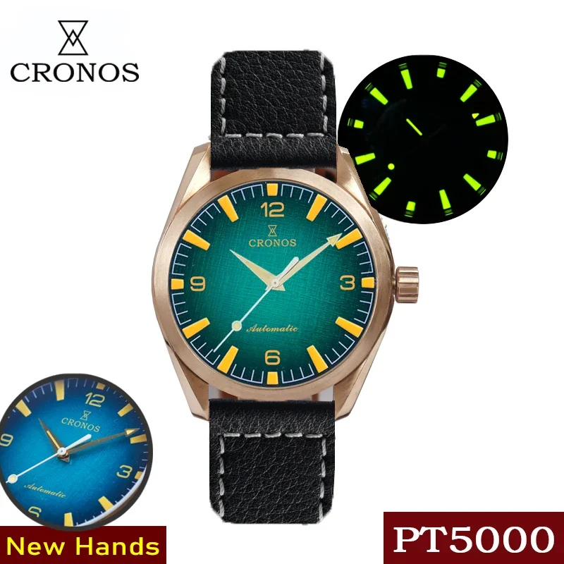 Cronos Diver Men Mechanical Bronze CuSn8 Watches PT5000 SW200 Sapphire ...