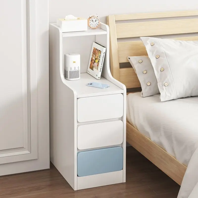 Smart Bedside Table Bed Small Storage Bedside Table Wall Simple Night ...