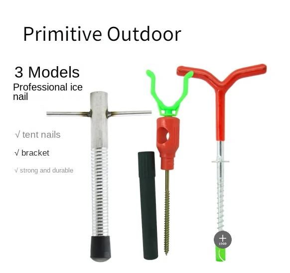 Tent-Pegs-Spiral-Rod-Fixed-Ice-Drill-Auger-Holder-Fishing-Tackle ...