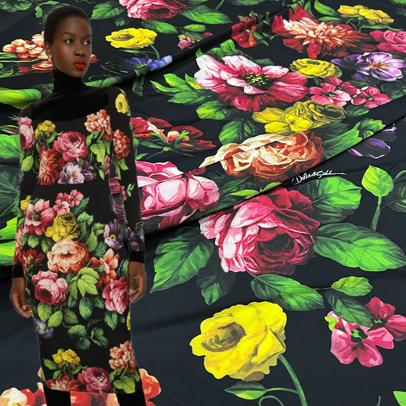 Italian Brand Fashion Designer Fabric LOGO Customized Polyester Chiffon ...