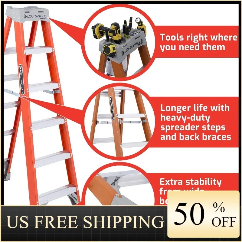 Louisville-Ladder-6-Foot-Fiberglass-Step-Ladder-300-Pound-Capacity ...