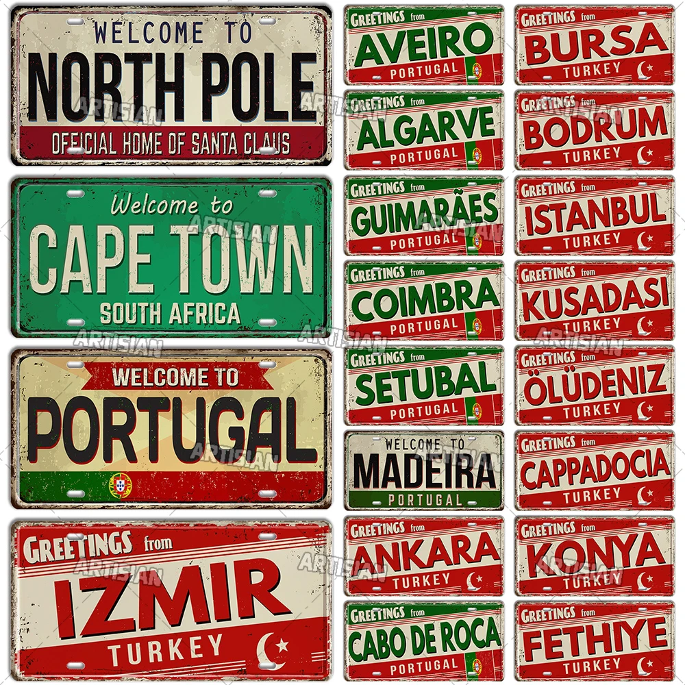 Artisian-Turkiye-License-Plate-TURKEY-Metal-Sign-Portugal-Landmark-City ...