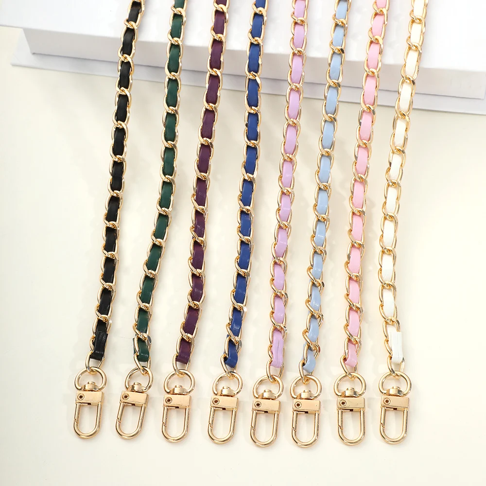 60CM Long PU Leather+Metal Bag Chain Fashion Bag Strap For Women ...