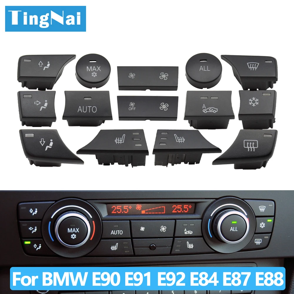 Car Dashboard Air Conditioning AC Button Rotary Knob Cap Repair Kit For BMW 1 3 X1 X3 E81 E82 ...
