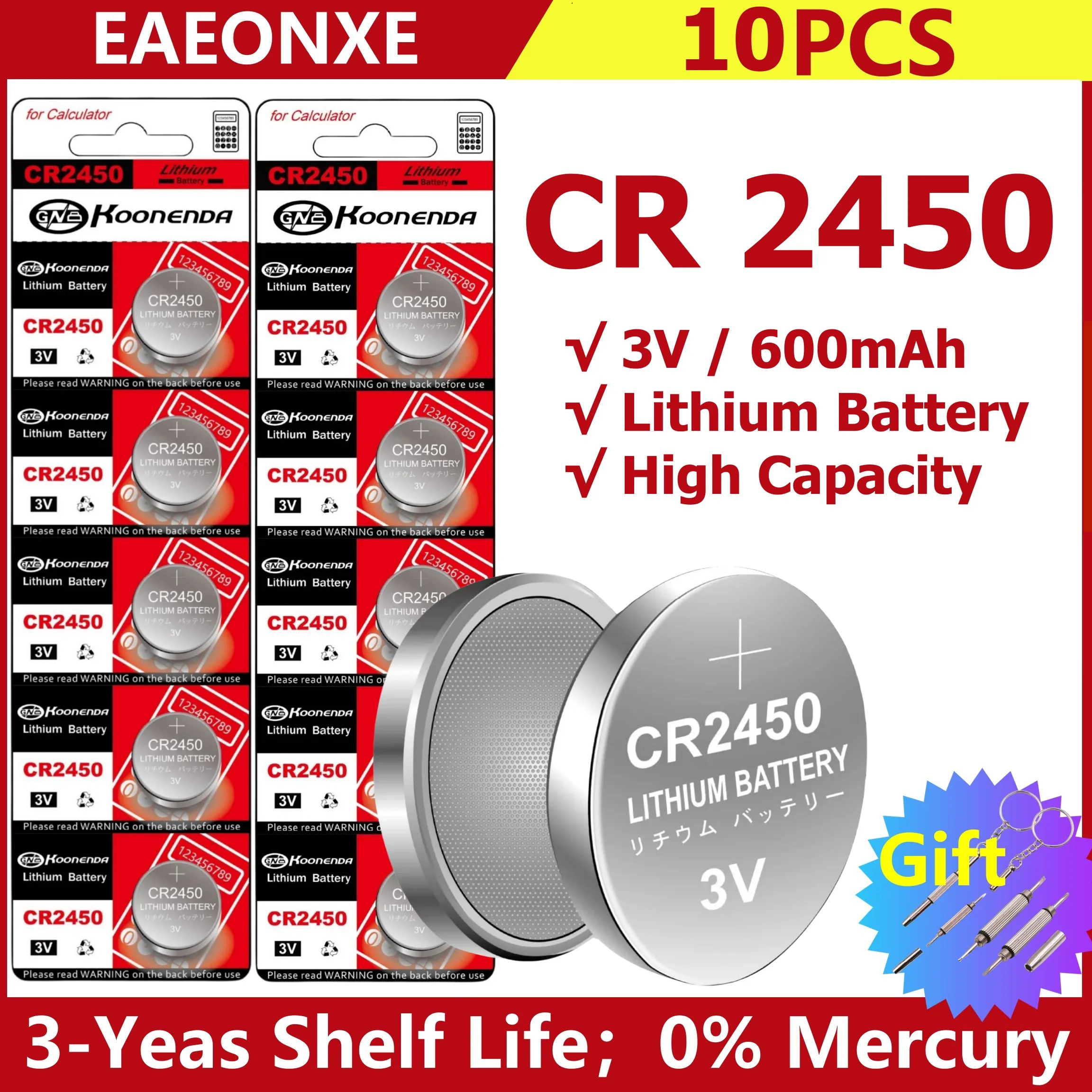 10pcs-CR2450-Watch-Buttom-Battery-KCR2450-5029LC-LM2450-DL2450-ECR2450 ...