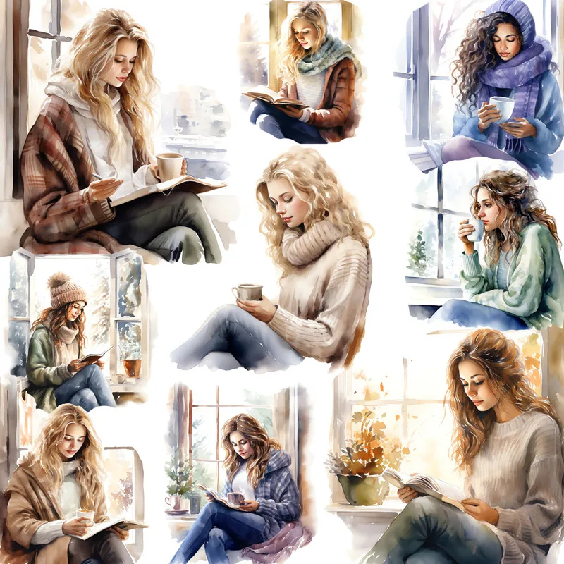 The-girl-reading-by-the-window-Stickers-Crafts-And-Scrapbooking ...