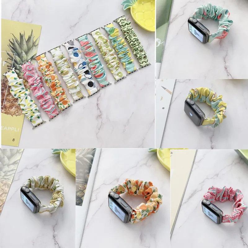 Cute-Strawberry-Polyester-Cloth-Stretch-Watch-Band-for-Apple-iwatch-7-6 ...