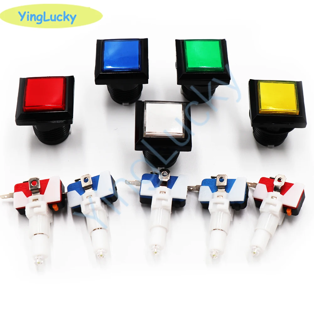 12V-LED-Square-Push-Button-Illuminated-Push-Button-Momentary-Push ...