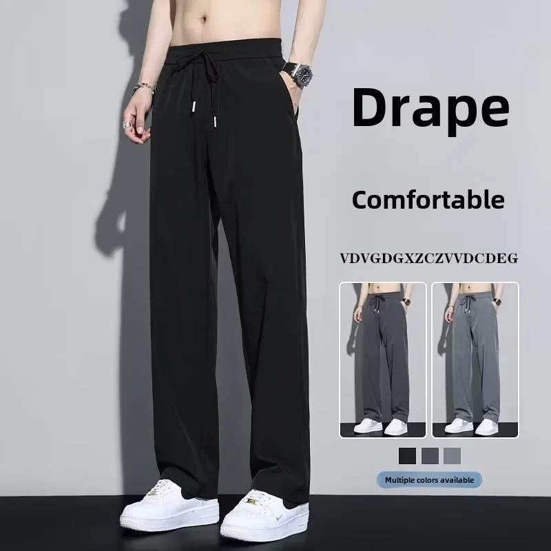 Pantalones-de-seda-de-hielo-para-hombre-pantal-n-informal-ligero ...