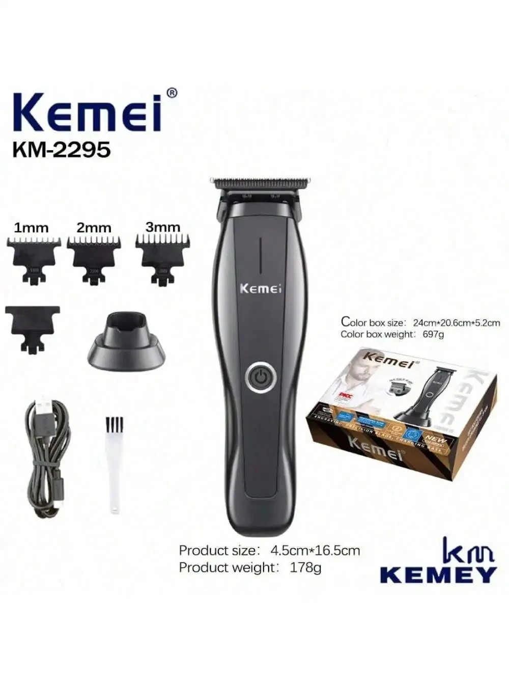 KEMEI-cortapelos-profesional-para-peluquero-cortadora-de-pelo-con ...