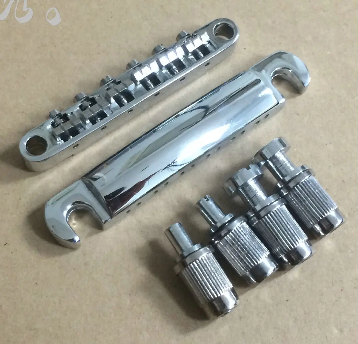 1-Set-Silver-Color-Plated-Guitar-Bridge-Locking-Tune-O-Matic-Tom-Bridge ...