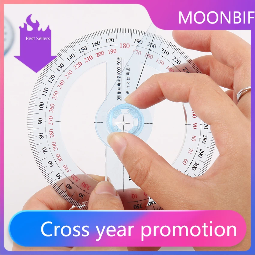 Hot-Sale-Circular-10cm-Plastic-360-Degree-Pointer-Protractor-Rulers ...