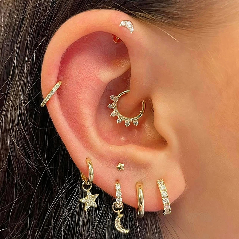 14k Gold Delicate And Enamel Helix Ear Jewelry Chloe Studio