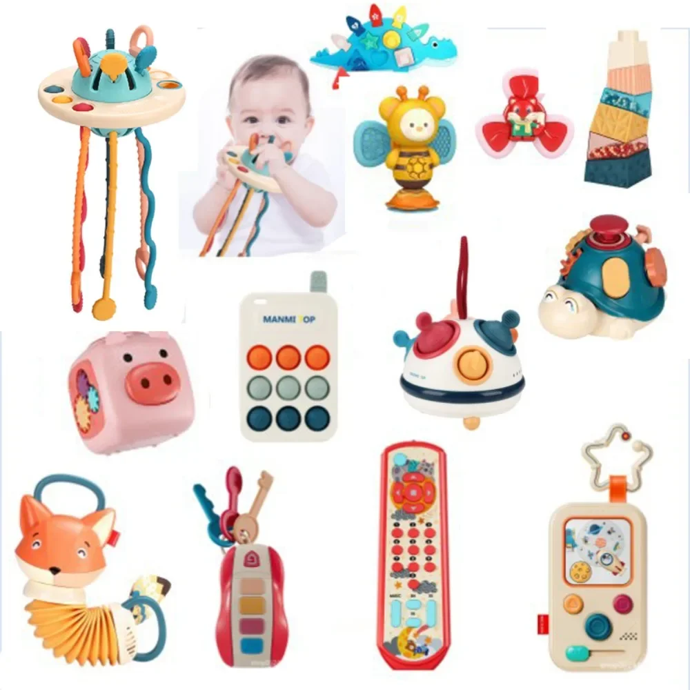 Montessori-Sensory-Toys-Silicone-Pull-String-Grasp-Training-Toys-Baby ...
