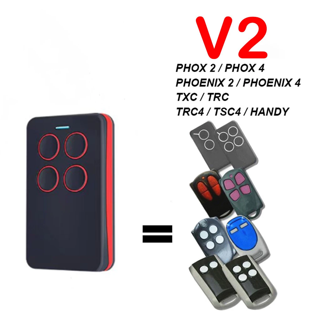 V2 Phox 2 / Phox 4 Remote Control Garage Door Opener 433mhz 868mhz Gate ...