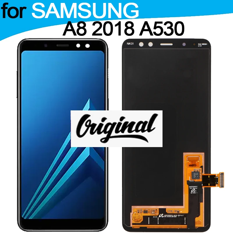 5.6'' Original AMOLED LCD Replacement for SAMSUNG Galaxy A8 2018 Touch Screen Display for SM ...