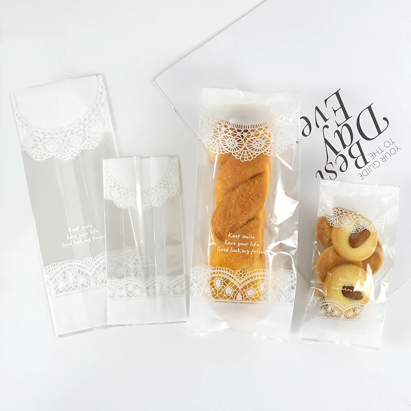 50pcs White Lace Cookie Biscuit Bag Wedding Gift Candy Cupcake Plastic ...