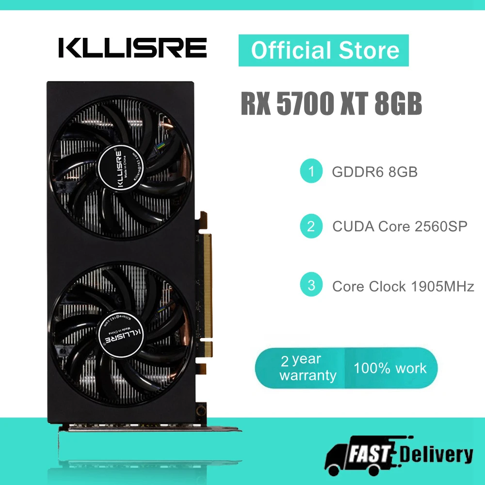 Kllisre-Radeon-RX-5700-XT-8GB-Gaming-Computer-GPU-5700XT-256bit-GDDR6 ...