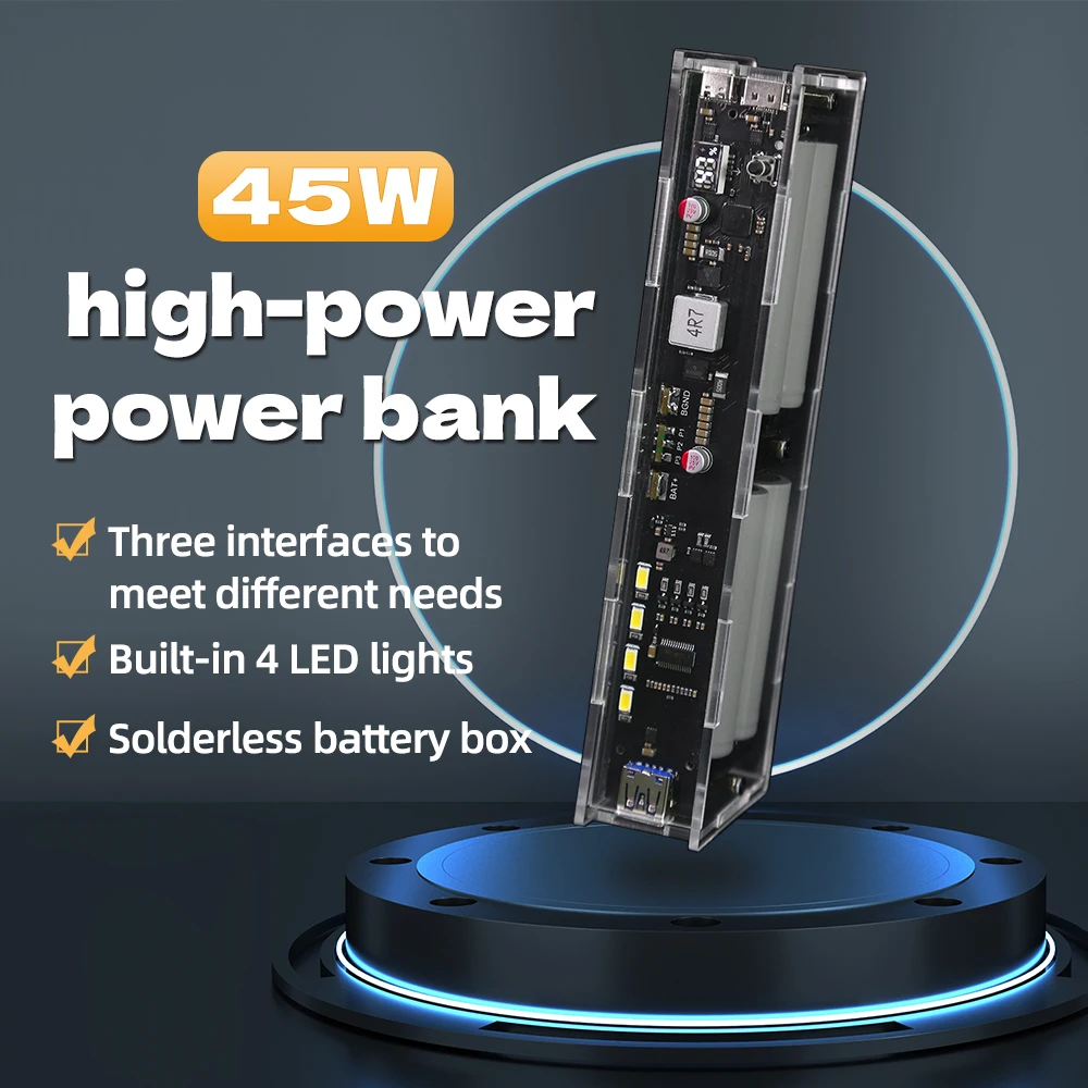 PD-45W-20000mah-No-Welding-Punk-21700-18650-Battery-LED-Light-Digital-Display-Transparent-Two ...