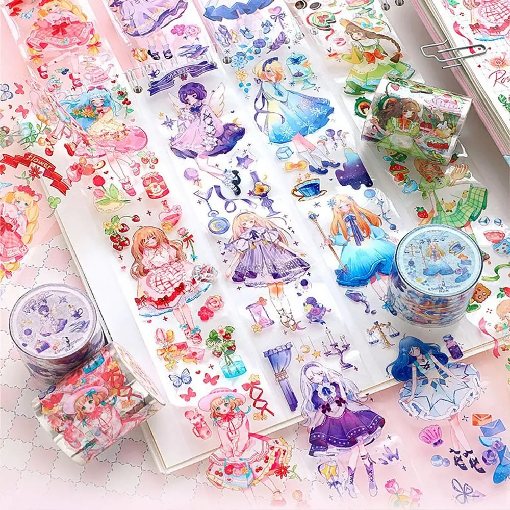Cartoon-Vigorous-Girl-Series-Decorative-Sticker-DIY-PET-Tape-Cute ...