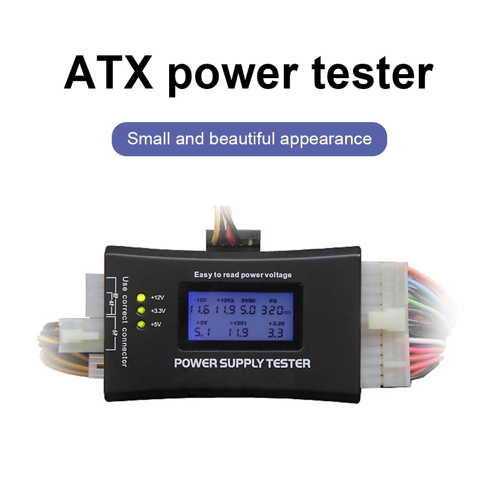 20/24 Pin Power Supply Tester Check Diagnostic Tools Power Measuring ...