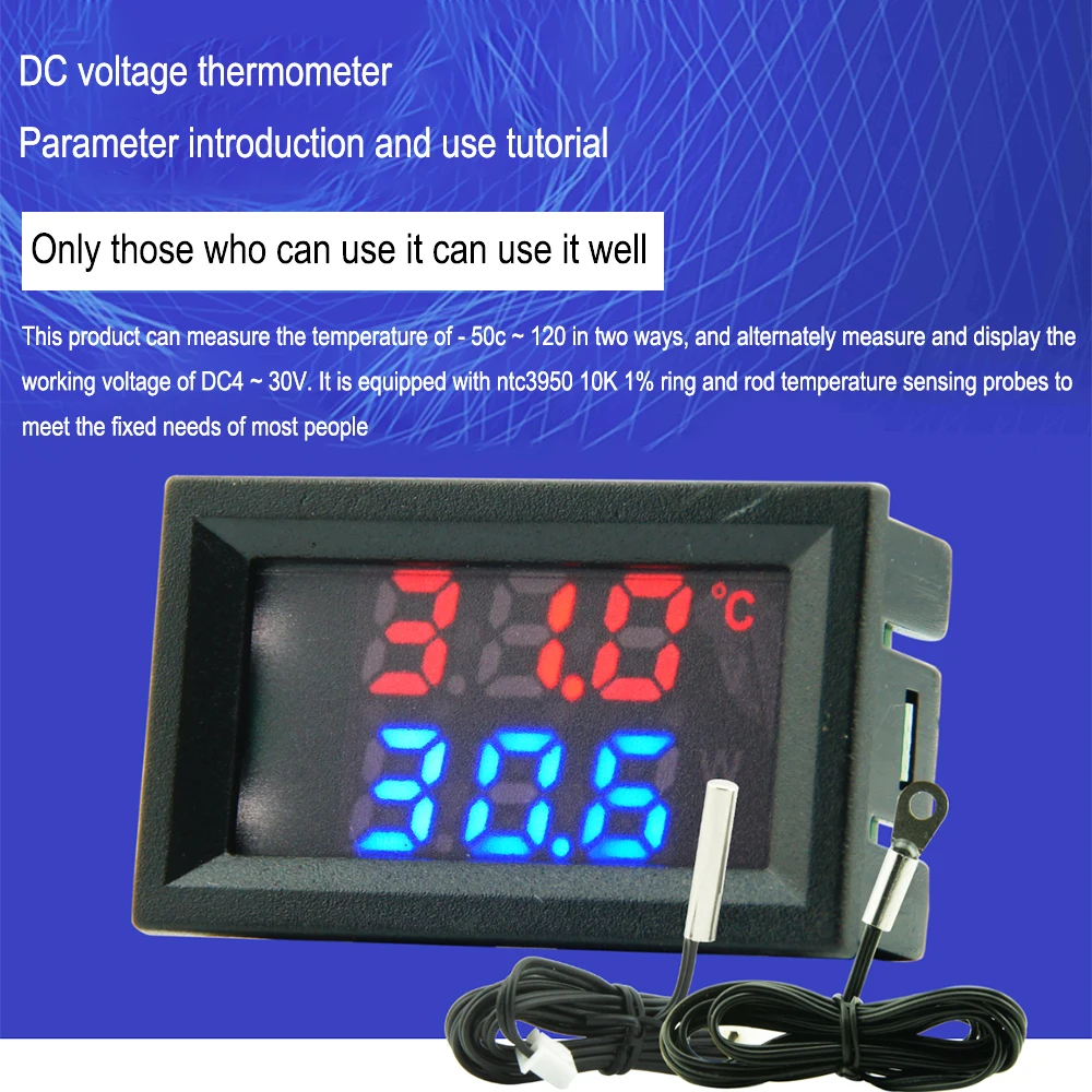 12V Digital Temperature Meter With Waterproof Probe | -50°C To 110°C ...